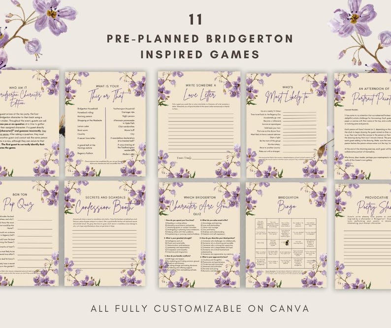 Bridgerton Tea Party Games, Party Games, Premade Party Games ...