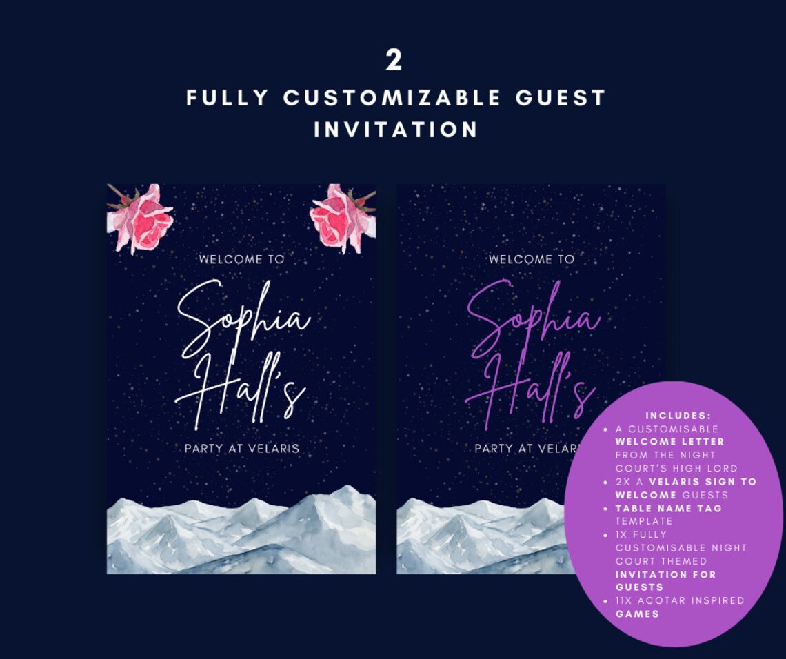 ACOTAR Themed Party Pre Planned Party Pack A Court of Thorns and Roses ...