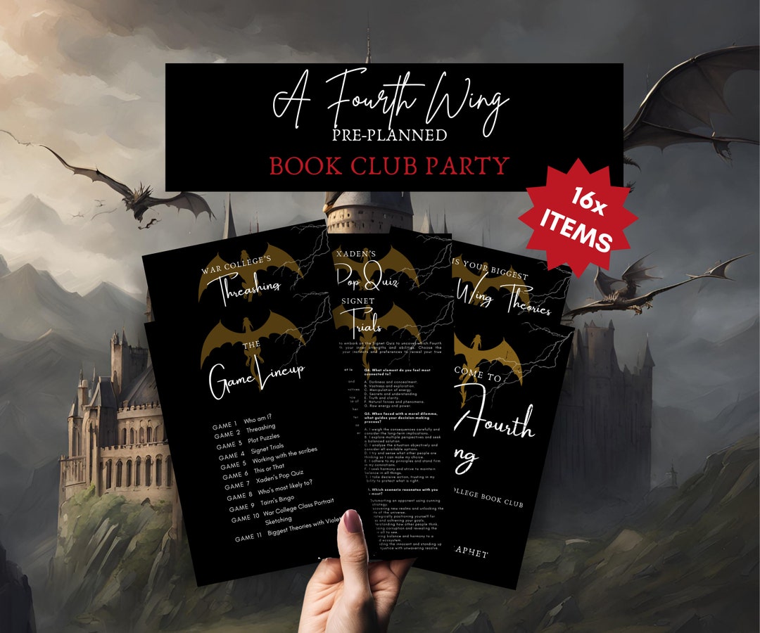 Fourth Wing Book Club Party Pre Planned Party Book Club Games Fantasy ...