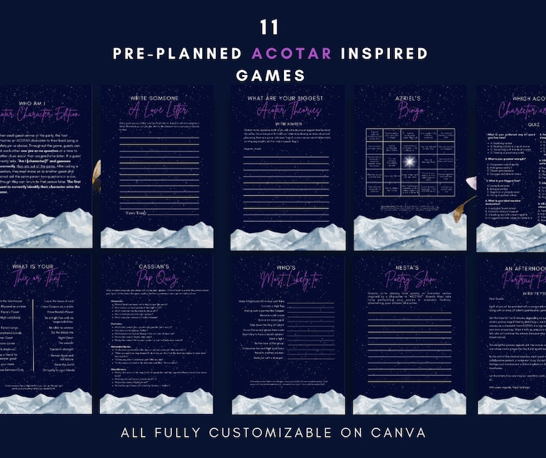 ACOTAR Themed Party Pre Planned Party Pack A Court of Thorns and Roses ...