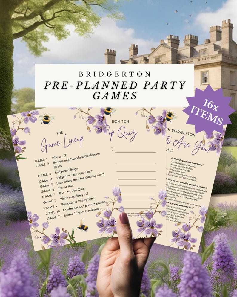 Bridgerton Tea Party Games, Party Games, Premade Party Games ...