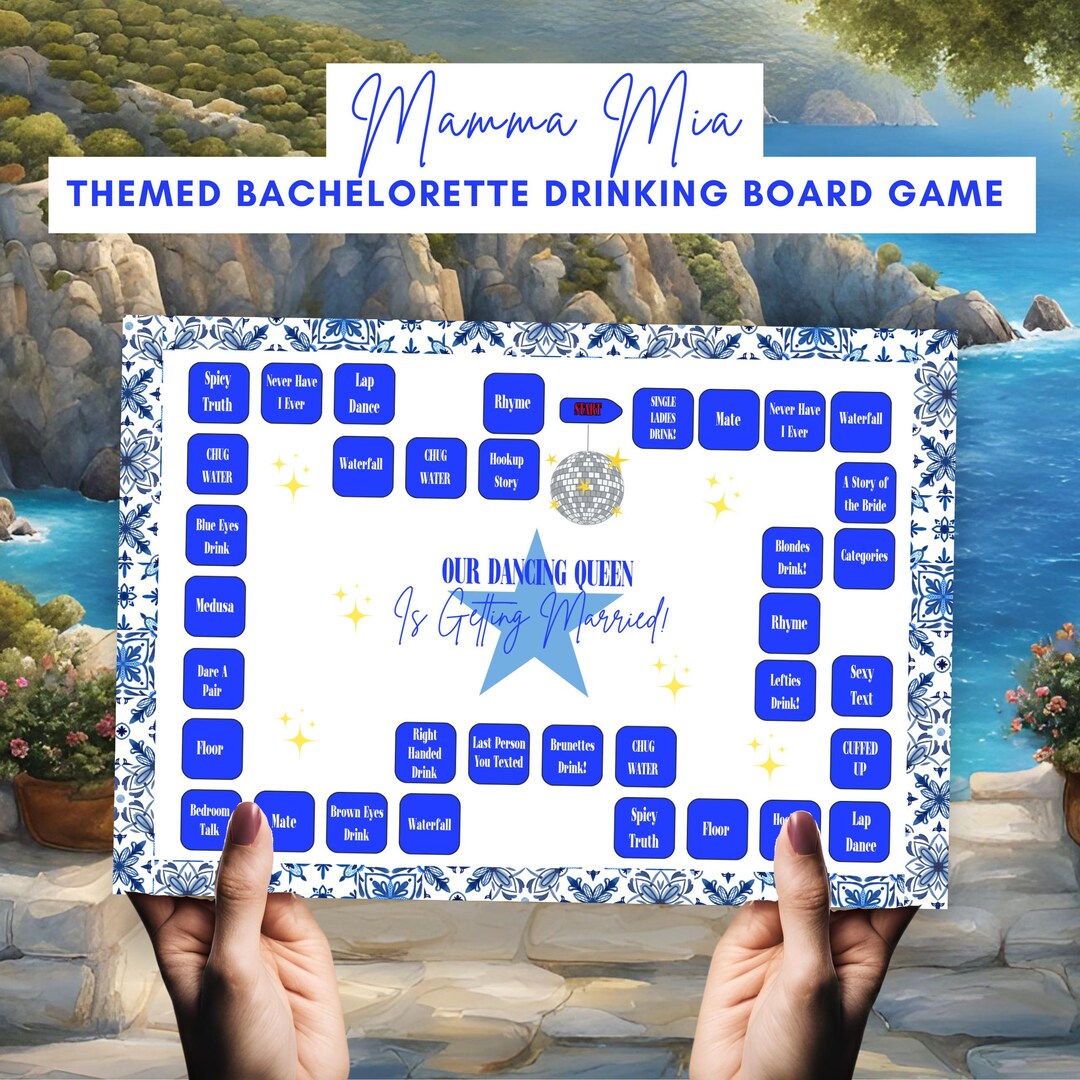 Mamma Mia Bachelorette Board Drinking Game Mamma Mia Hens Do Bridal ...