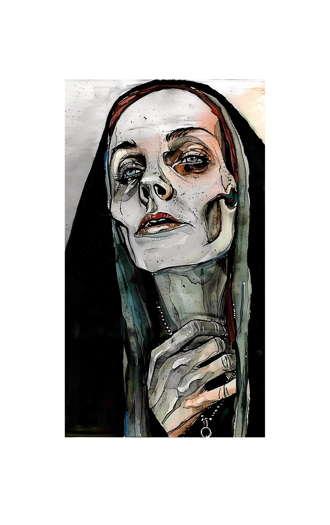 The Nun's Sorrow Gothic Large Abstract Print, Digital Download Abstract ...