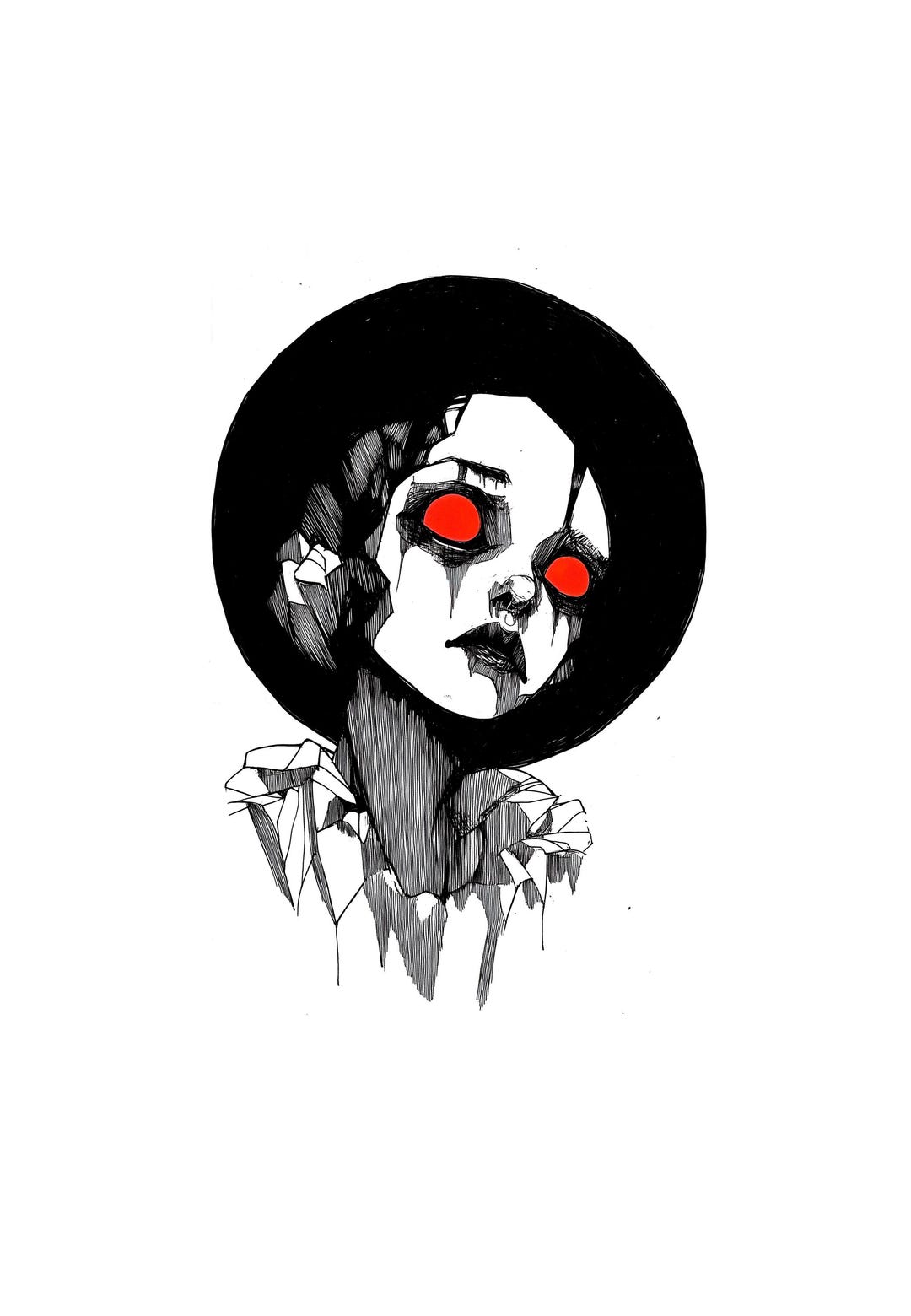 Silence V2. Art Print. Emotional Poster Artwork, Original Ink Painting ...