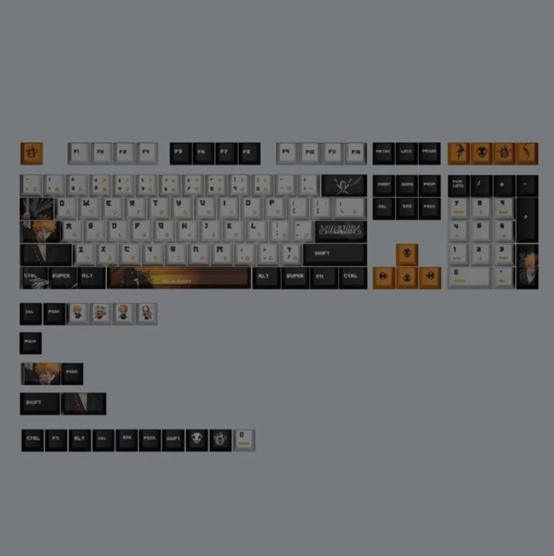 128keys Anime Keycaps, Bleach Keycaps for Cherry MX Switch Mechanical ...