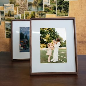 Large Walnut Photo Frame, Round Corner Photo Frame, Custom Wooden ...