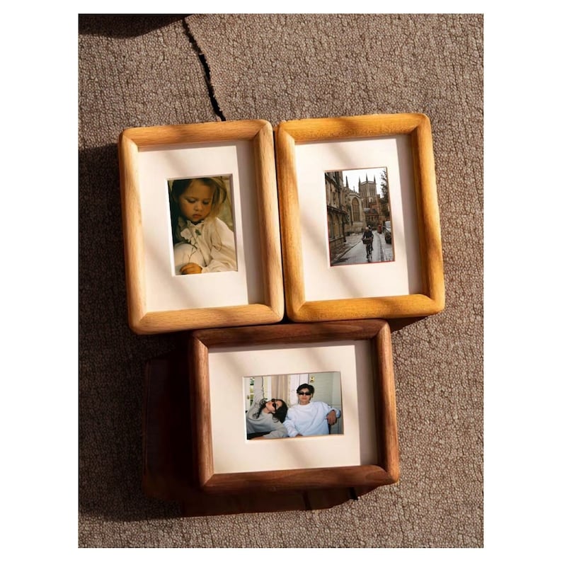 Round Corner Photo Frame, Wooden Photo Frame, Walnut Picture Frame ...