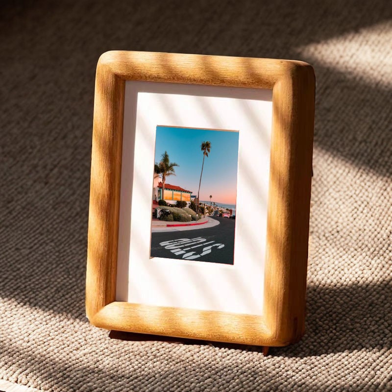 Round Corner Photo Frame, Wooden Photo Frame, Walnut Picture Frame ...