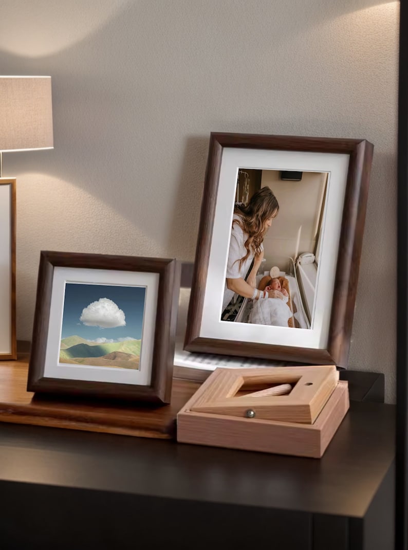 Walnut Photo Frame, Wedding Anniversary Photo Frame, Solid Wood Picture ...