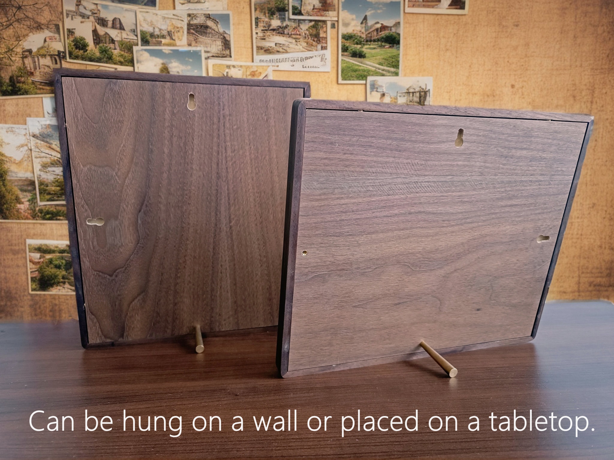 Large Walnut Photo Frame, Round Corner Photo Frame, Custom Wooden ...