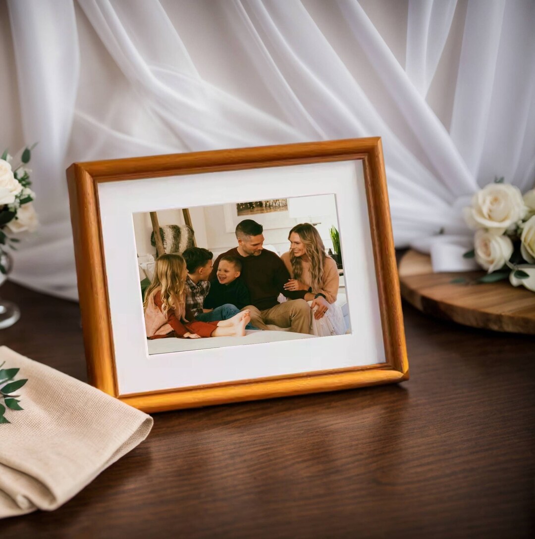 Family Photo Frame, Solid Wood Photo Frame, Custom Portraits Picture ...