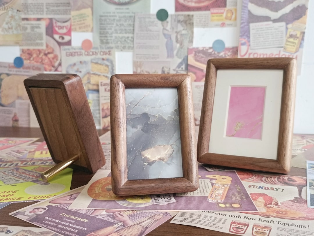 Vintage Walnut Photo Frame, Exquisite Round Corner Photo Frame, Wooden ...