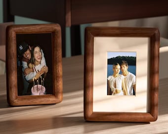Walnut Photo Frame, Wedding Anniversary Photo Frame, Solid Wood Picture ...