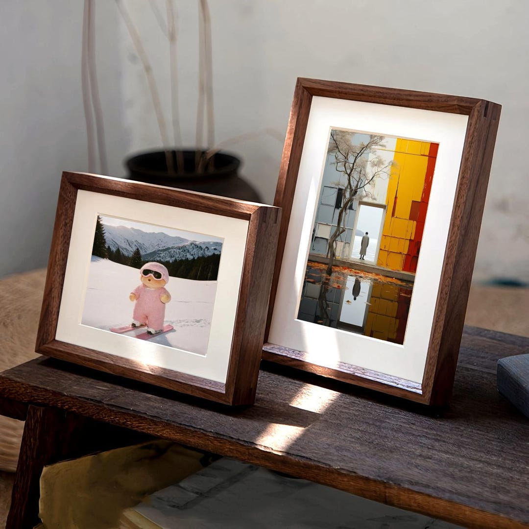 Right Angle Photo Frame, Custom Solid Wood Photo Frame, Large Art ...