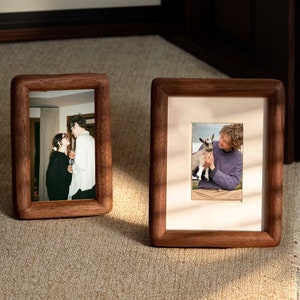 Round Corner Photo Frame, Wooden Photo Frame, Walnut Picture Frame ...