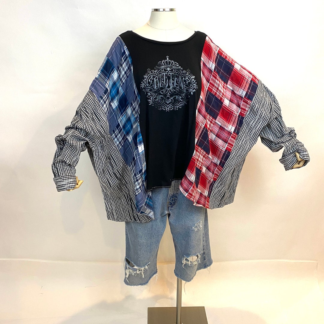 Handmade Oversized Mixed Print Free Sized Shirt Nashville Boho - Etsy