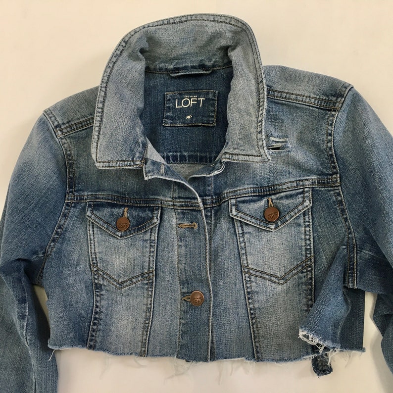 Tattered Cropped Vintage Denim Jacket XS | Etsy