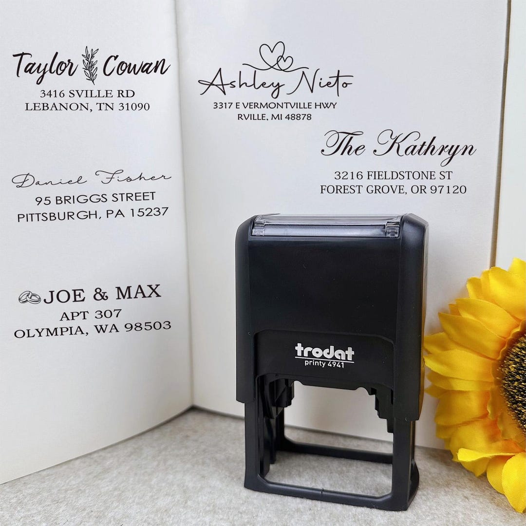 Personalized Address Self Inking Stamp, Custom Return Address Stamp ...