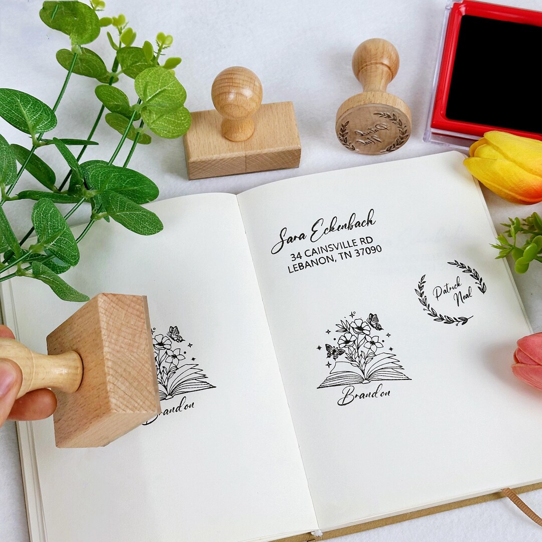 Custom Wood Stamp, Design Your Logo Stamp, Wooden Stamper With Ink Pad ...