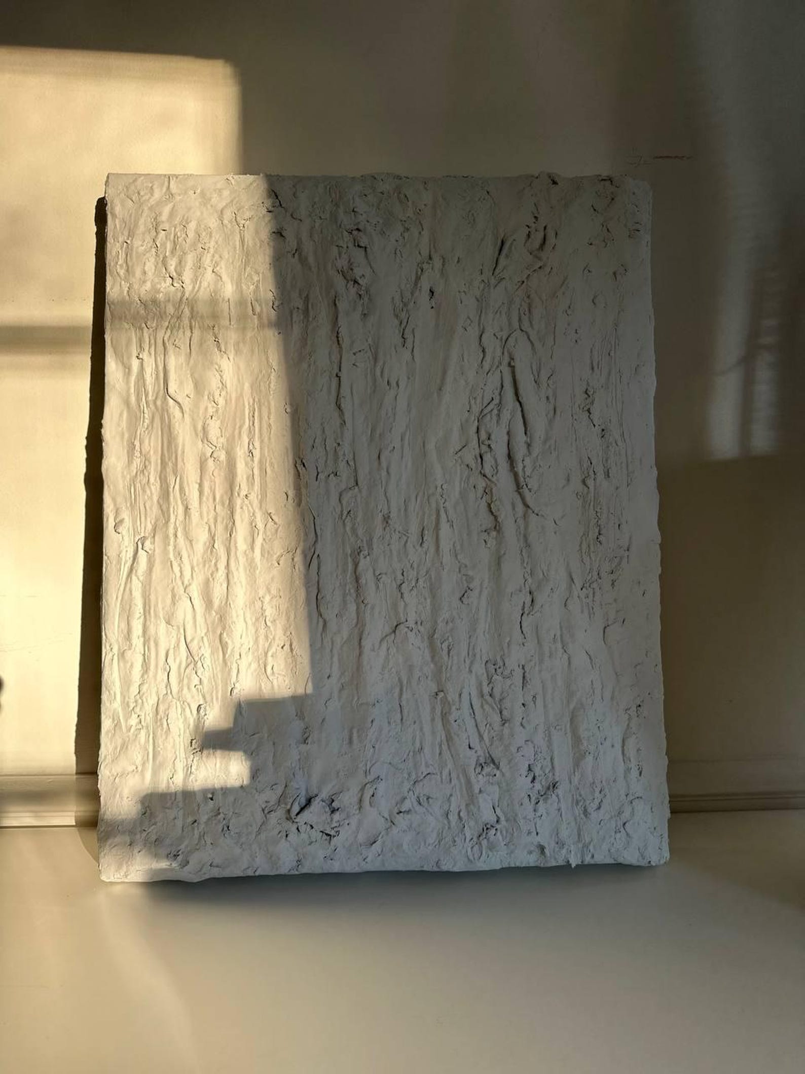 Minimalist Wall Art | 3D Paper Mâché Sculpture | Large Abstract Plaster ...