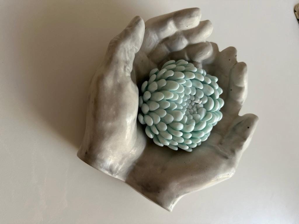 Concrete Hands Decorative Bowl | Minimalist Concrete Sculpture | Hands ...