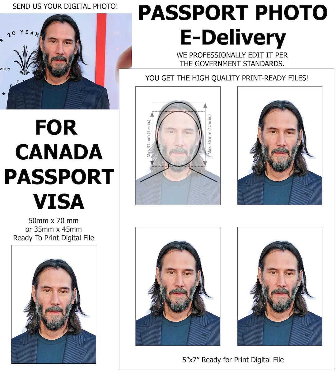 Canada Passport Photo | Visa Photo Prep - E-delivery (35mmx45mm ...
