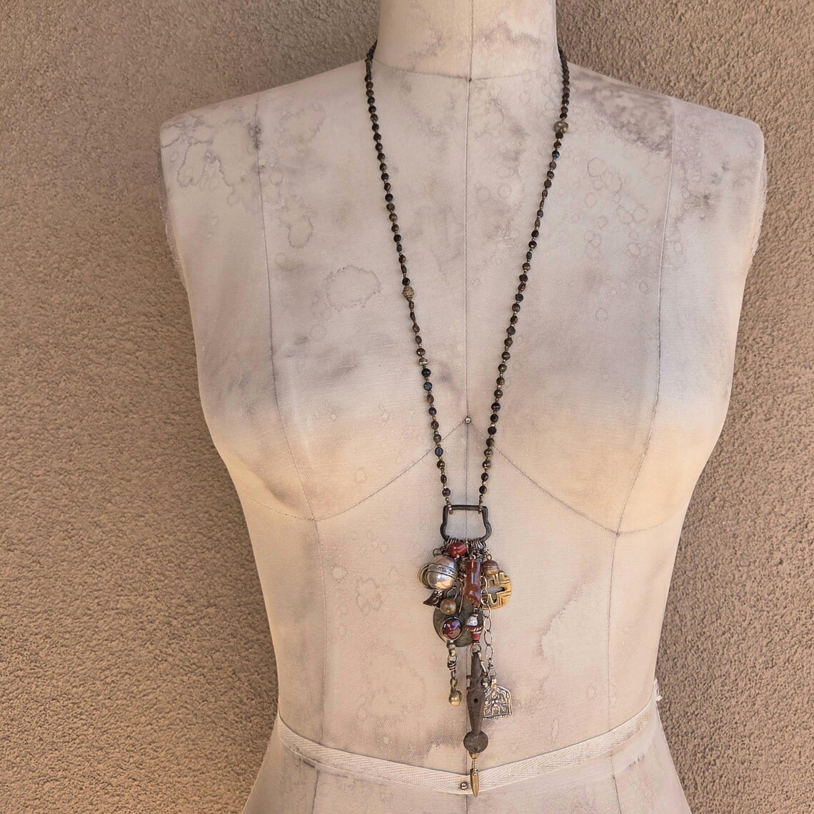 Ethnographic Talisman Necklace: Ancient Bronze, Silver Charms, Antique ...
