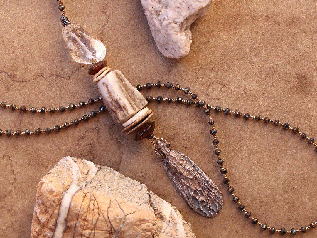 Desert Talismans Winter Totem Necklace OOAK Cactus Impression Antler ...