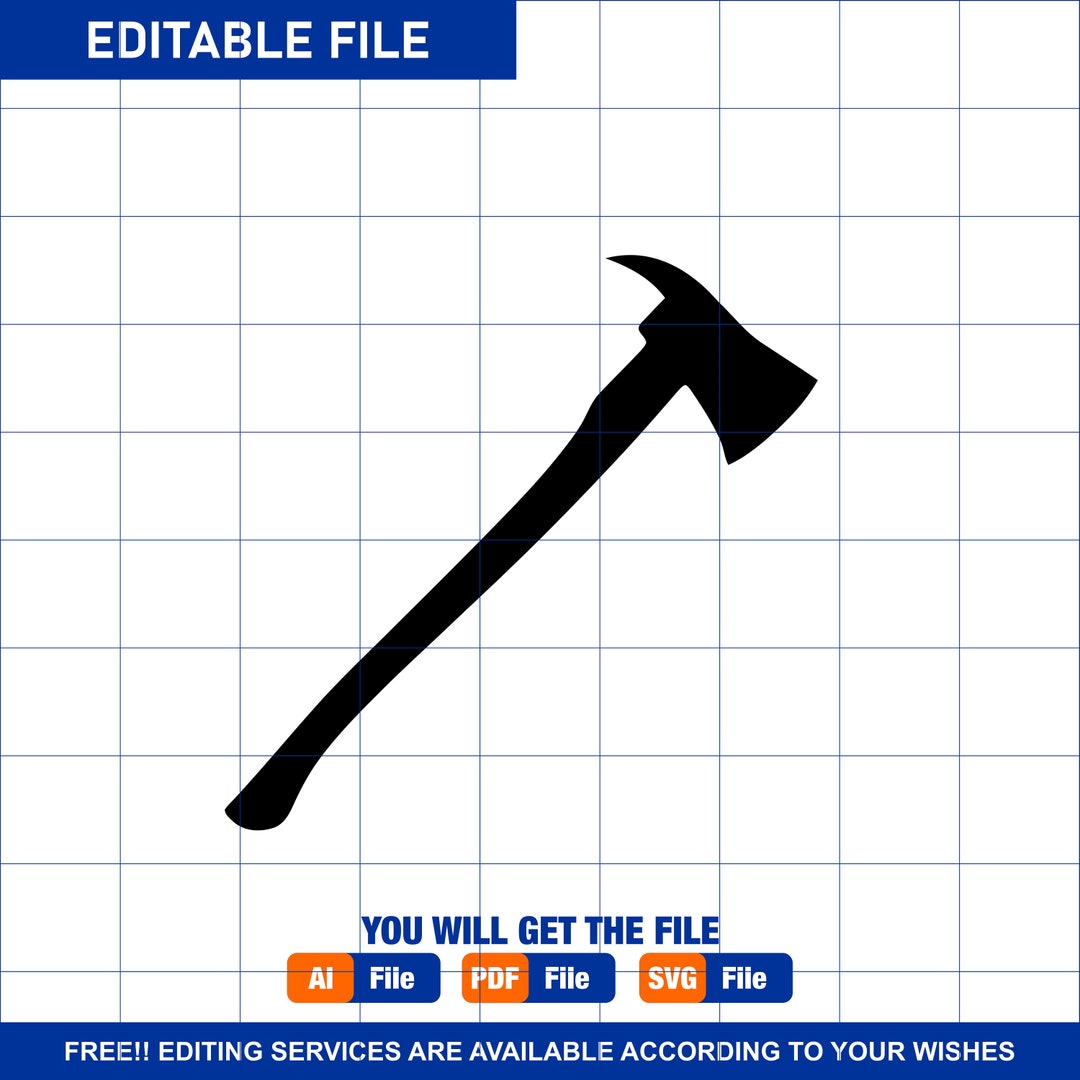 Fireman Axe SVG Files Axe SVG Cut Files Axe Silhouette SVG Vector Files ...