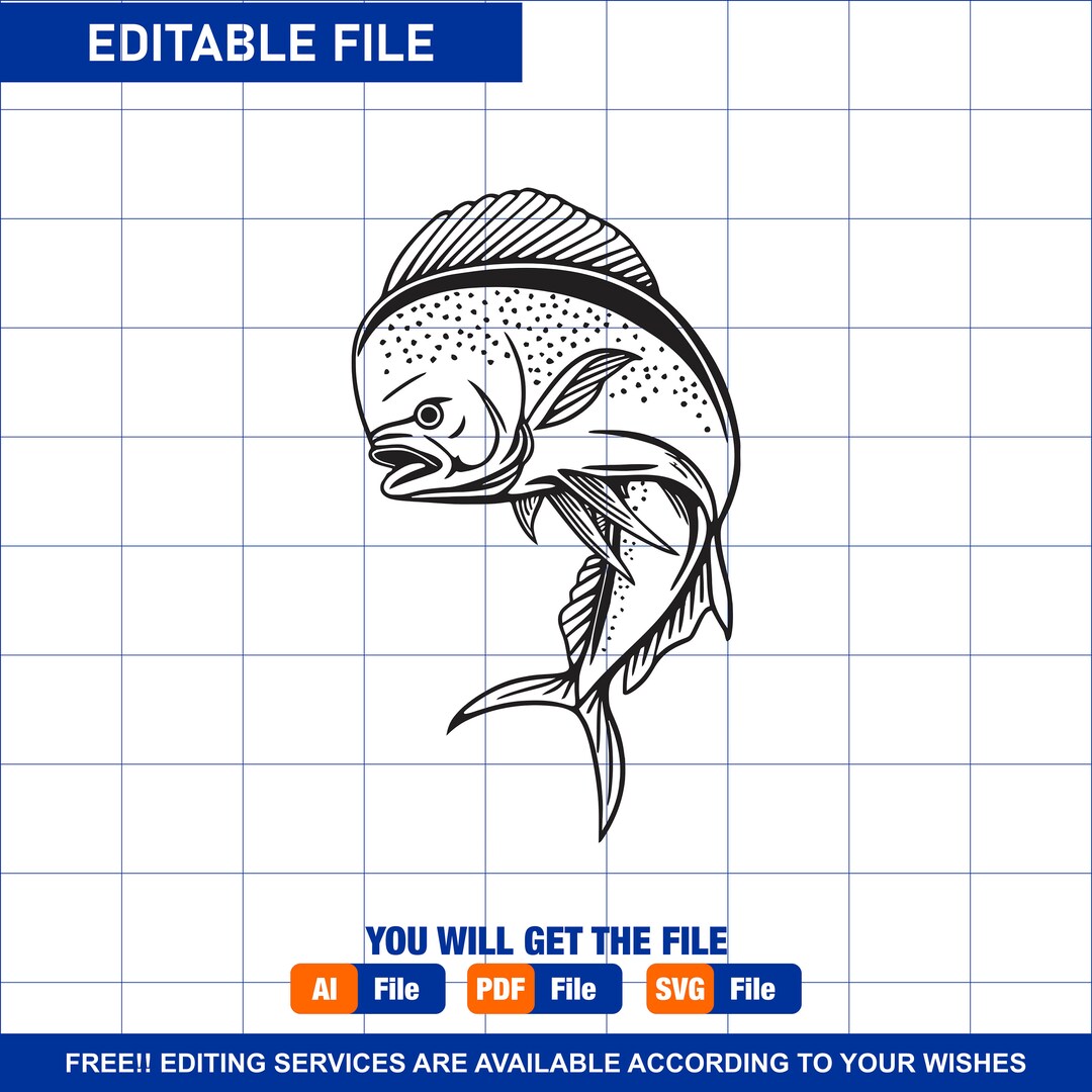 Mahi Mahi Fish SVG PNG, Mahi Mahi Fish Vector, Mahi Mahi Fish Logo ...