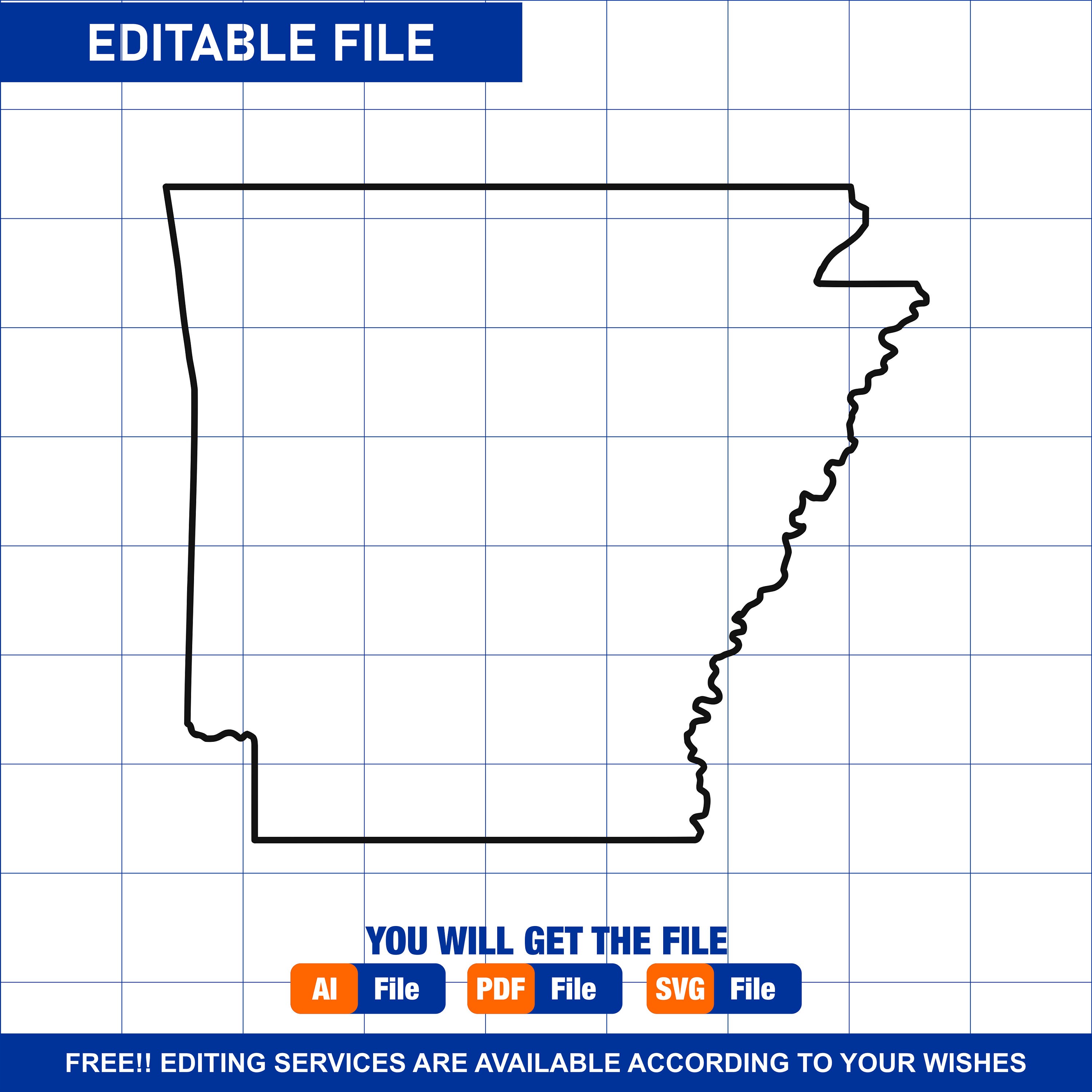 Arkansas Outline SVG Files Arkansas Cut Files United States of America ...