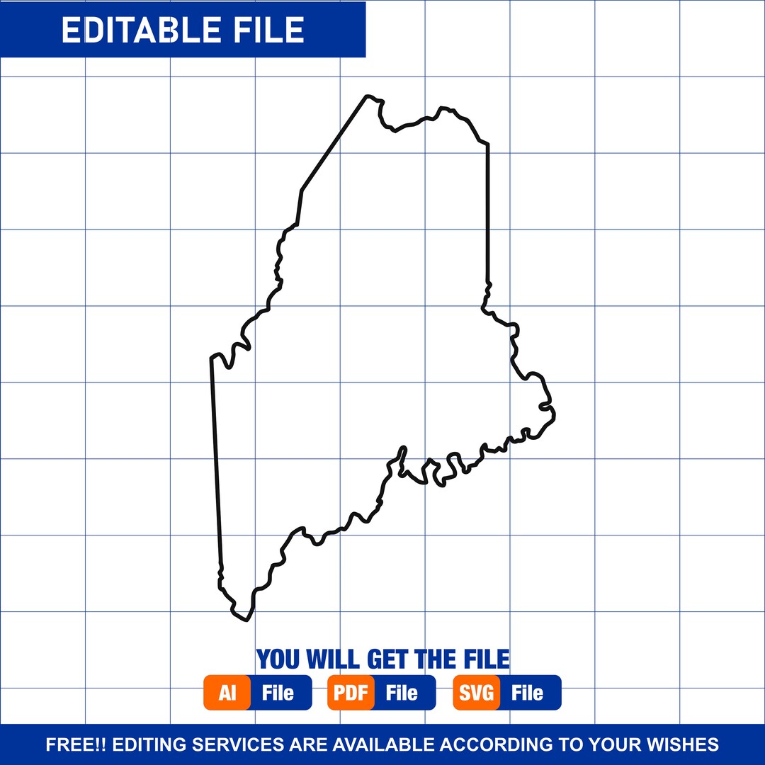 Buy Maine Outline SVG Files Maine Cut Files United States of America ...