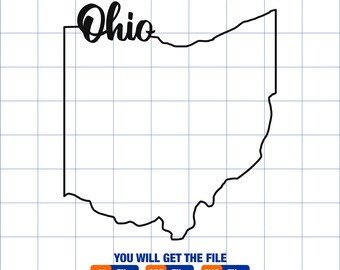 Ohio SVG File Ohio Cut File Ohio Map Shape Clip Art United States of ...