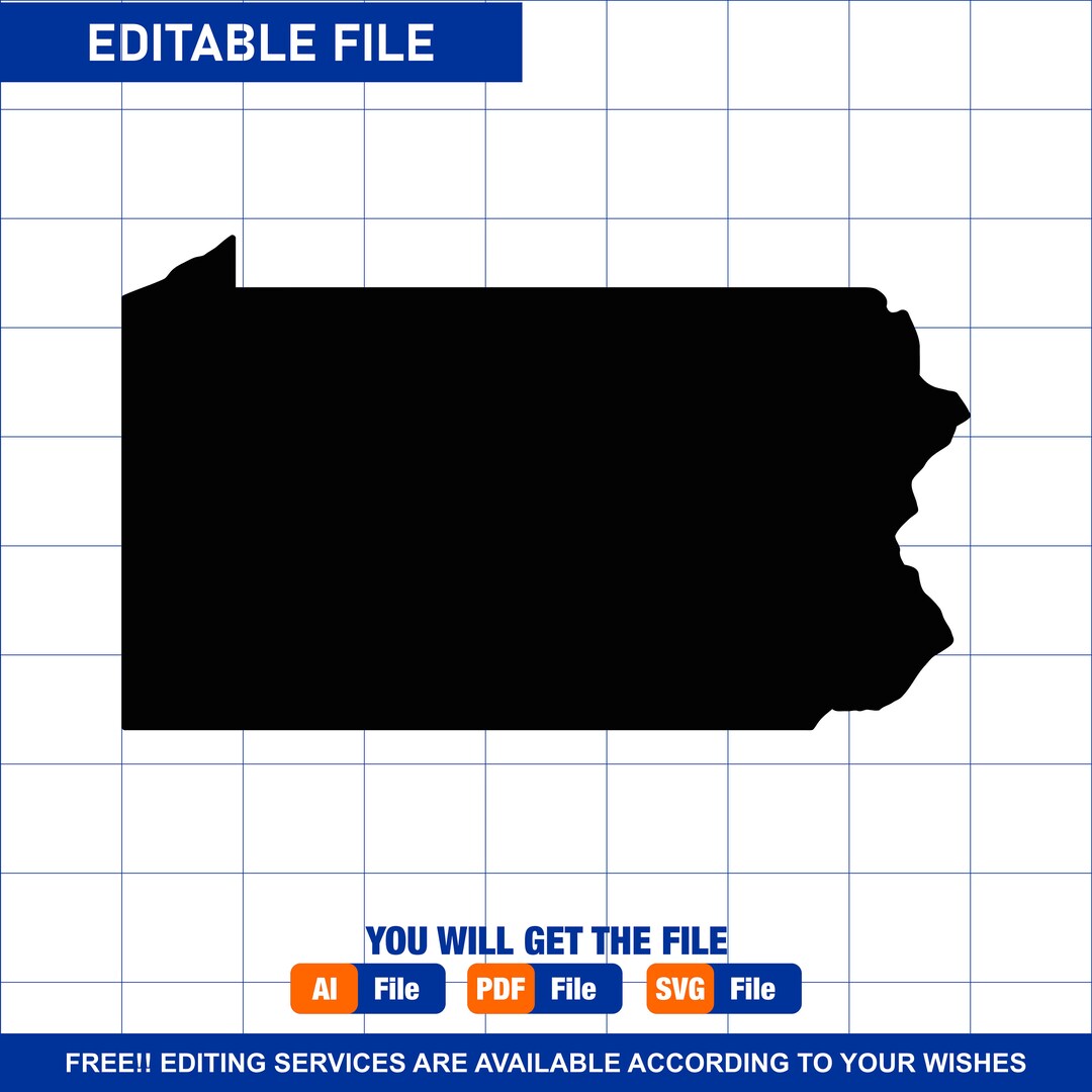 Pennsylvania State SVG Files Pennsylvania Silhouette Cut Files United ...