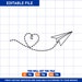 Paper Airplane SVG, Flying Airplane Svg, Plane Heart Route Svg Cutting ...