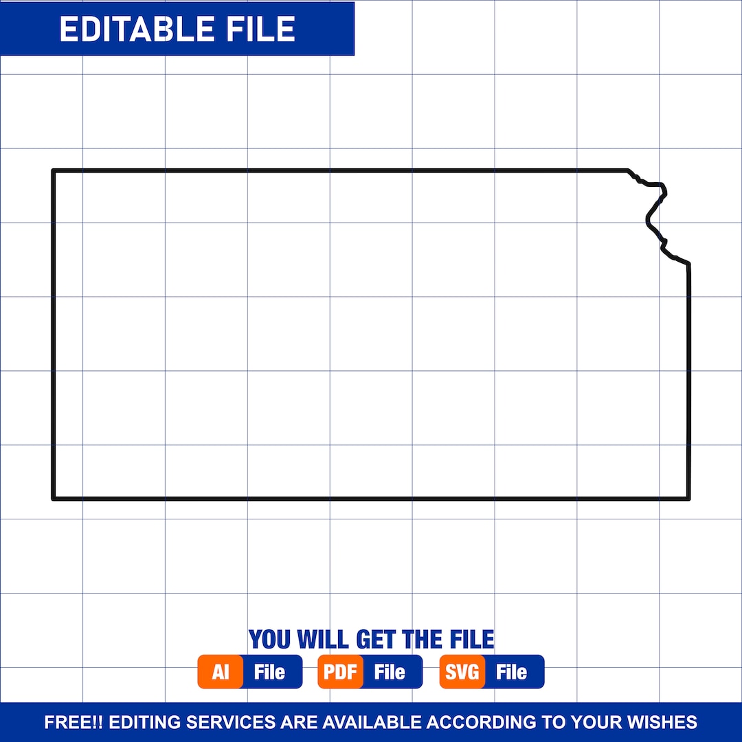 Kansas Outline SVG Files Kansas Cut Files United States of America ...
