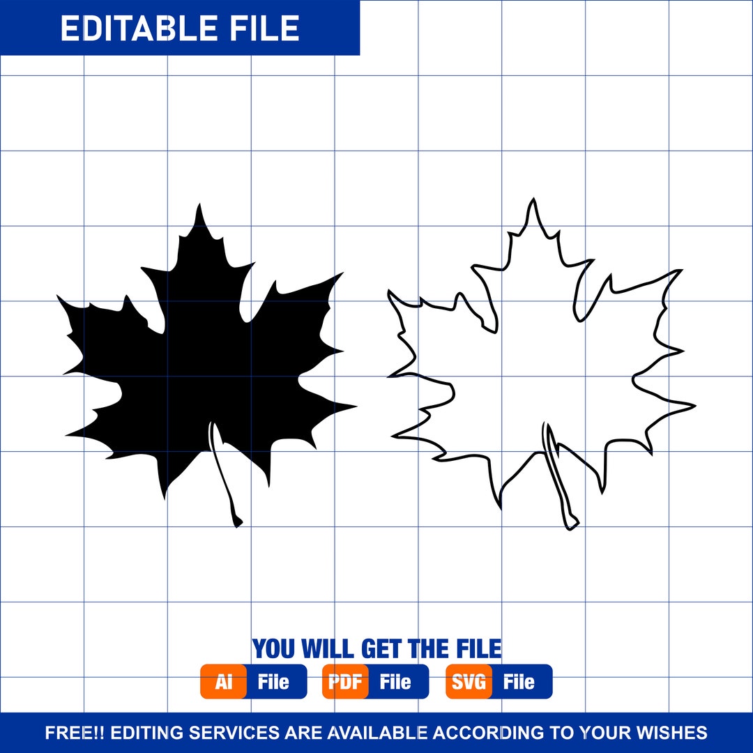Maple Leaf Bundle Svg, Maple Leaf Outline Svg, Autunm Svg, Maple Leaf ...