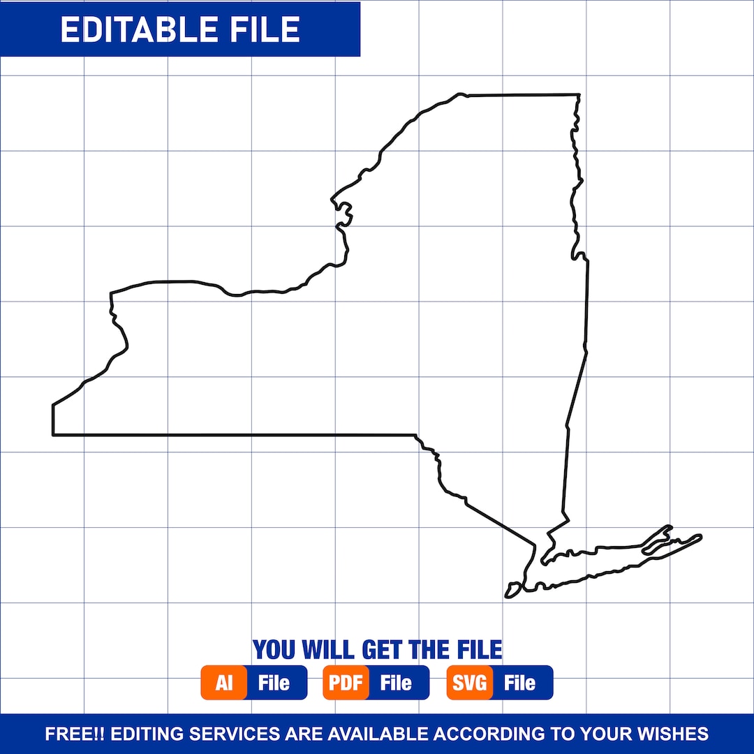 New York Outline SVG Files New York Cut Files United States of America ...