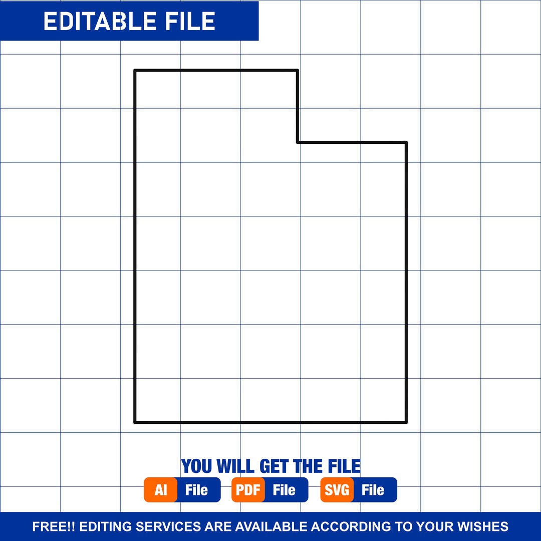 Utah Outline SVG Files Utah Cut Files United States of America Vector ...
