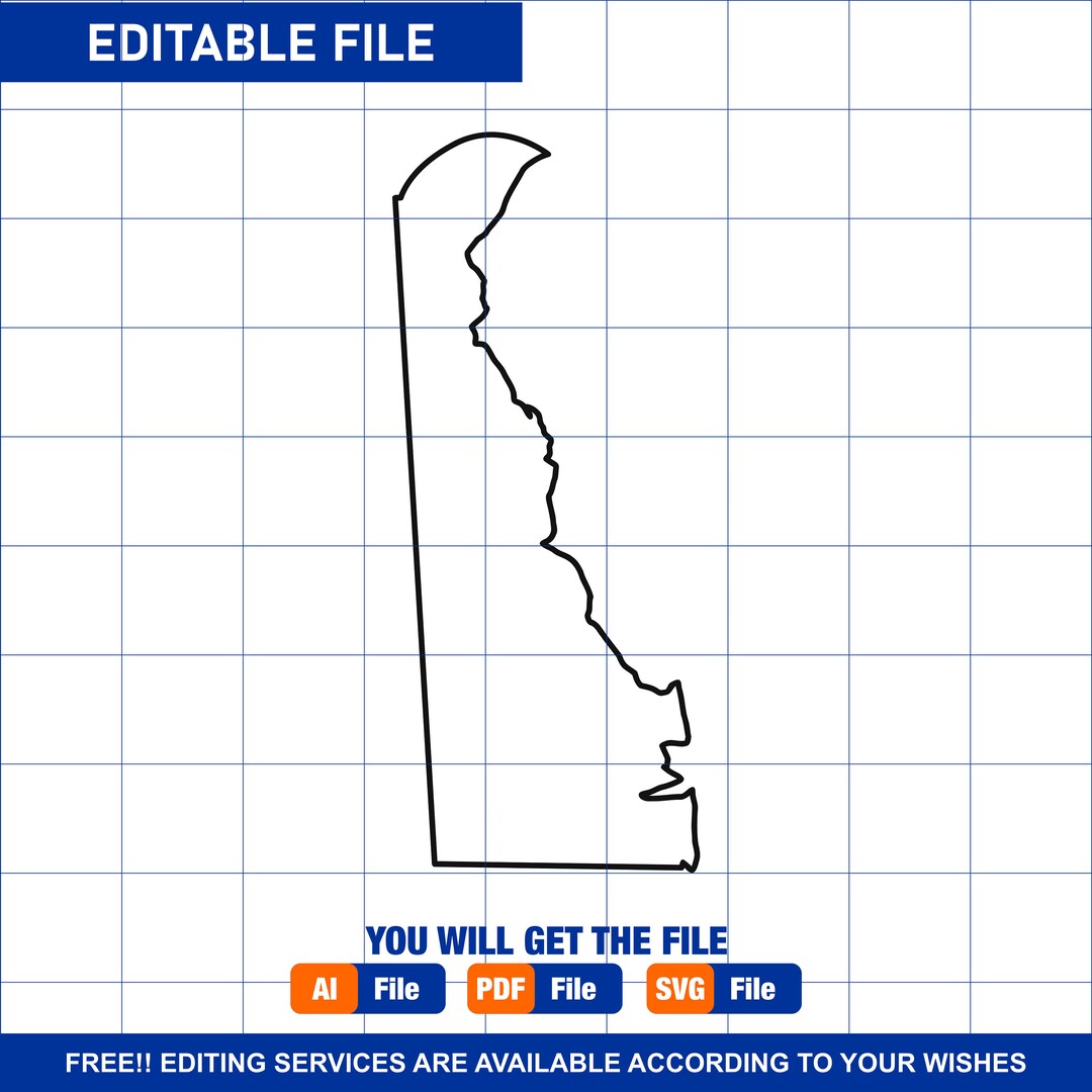 Delaware Outline SVG Files Delaware Cut Files United States of America ...