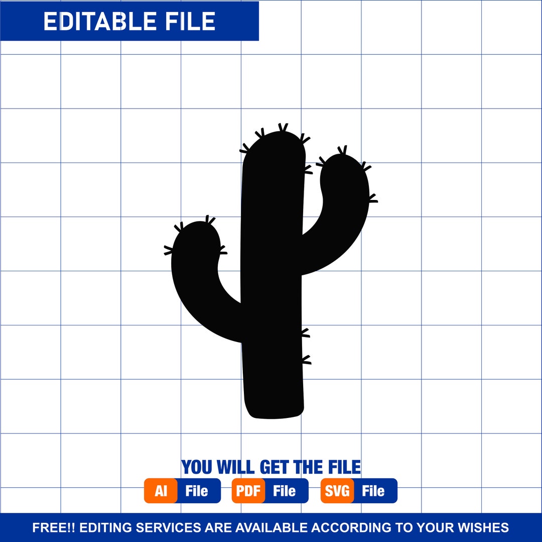 Cactus SVG Files Cactus Cut Files Cactus Vector Files Cactus Silhouette ...