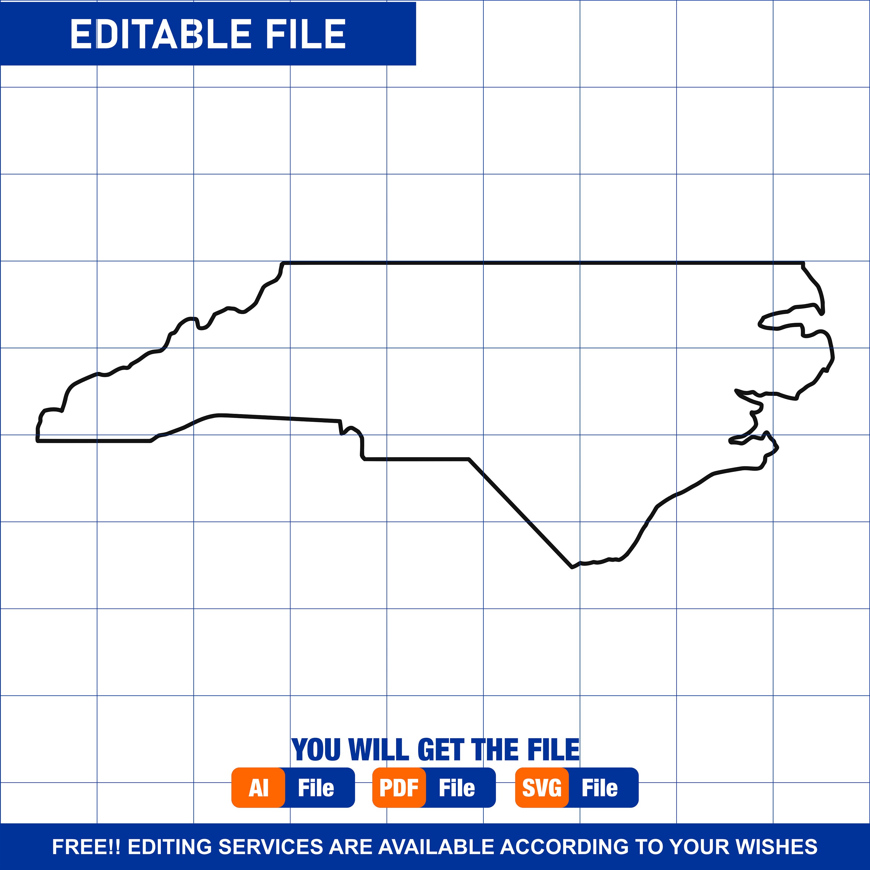 North Carolina Outline SVG Files North Carolina Cut Files United States ...