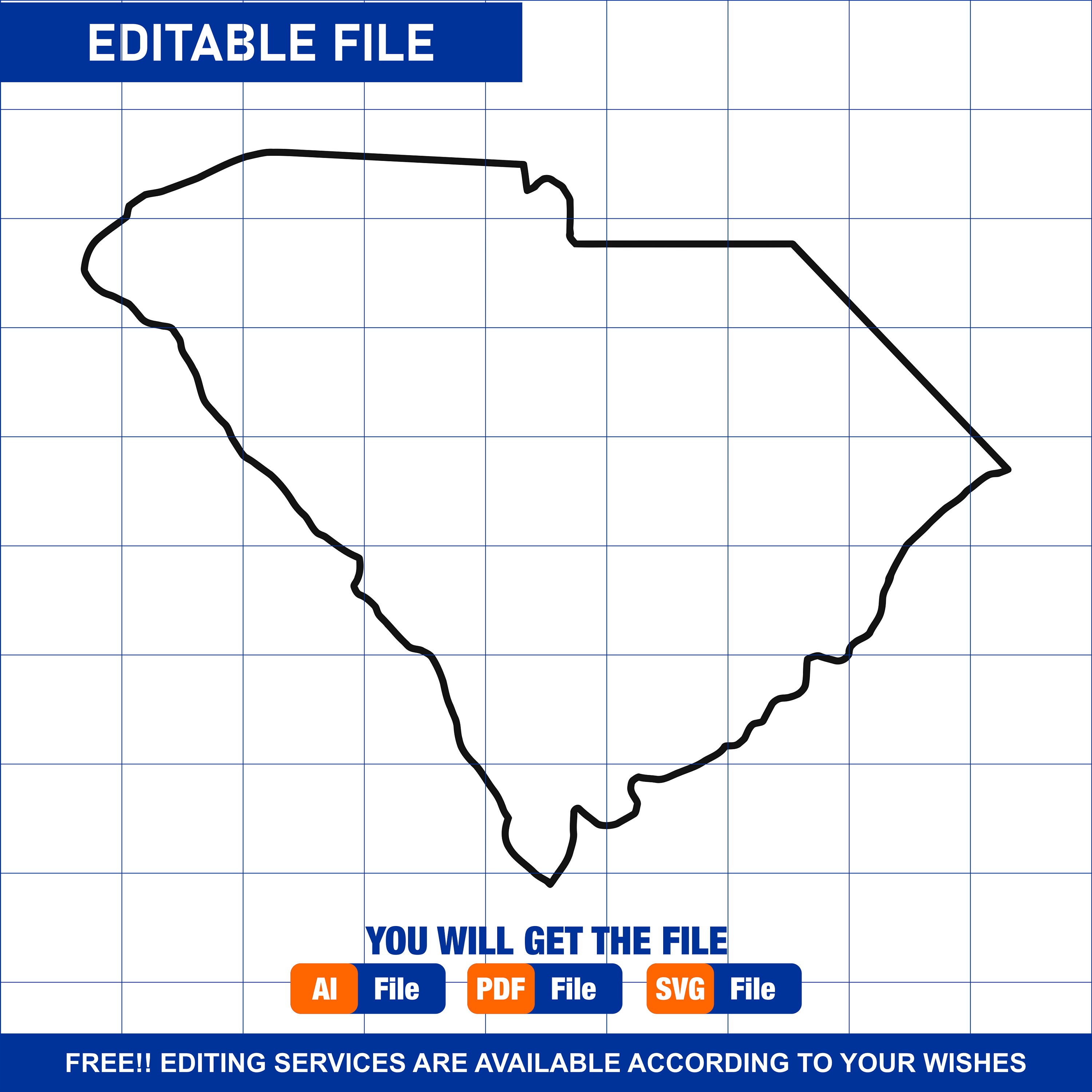 South Carolina Outline SVG Files South Carolina Cut Files United States ...