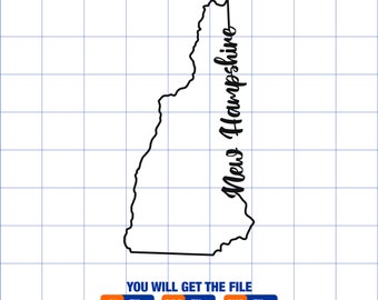 New Hampshire Outline SVG Files New Hampshire Cut Files United States ...