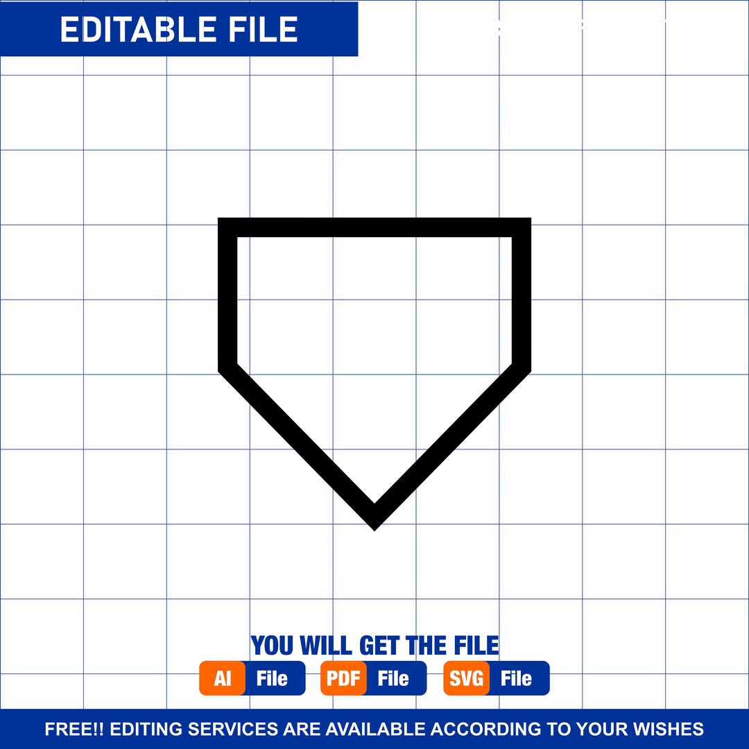 Baseball Home Plate SVG Files Home Plate Monogram SVG Cut Files Home ...