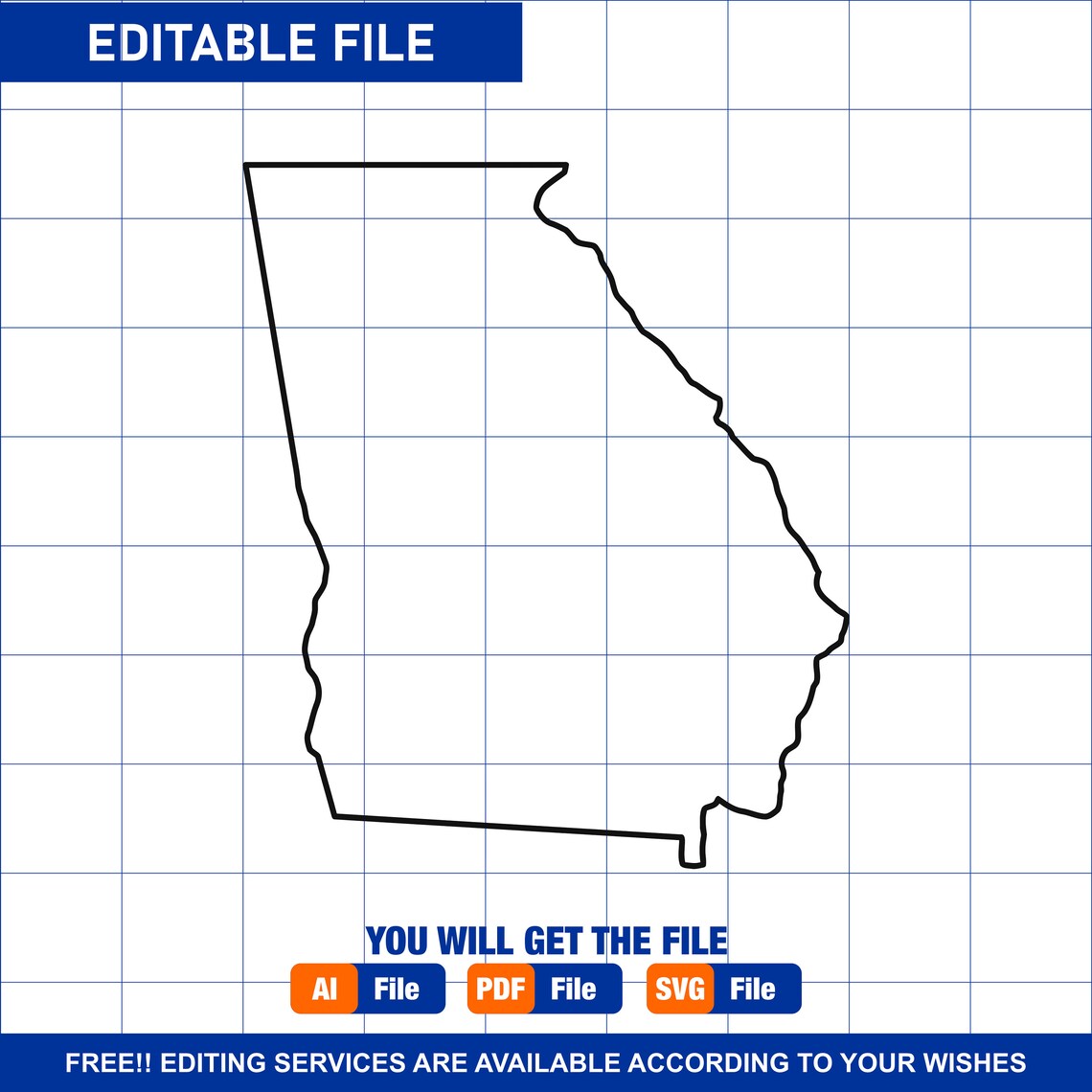 Georgia Outline SVG Files Georgia Cut Files United States of America ...