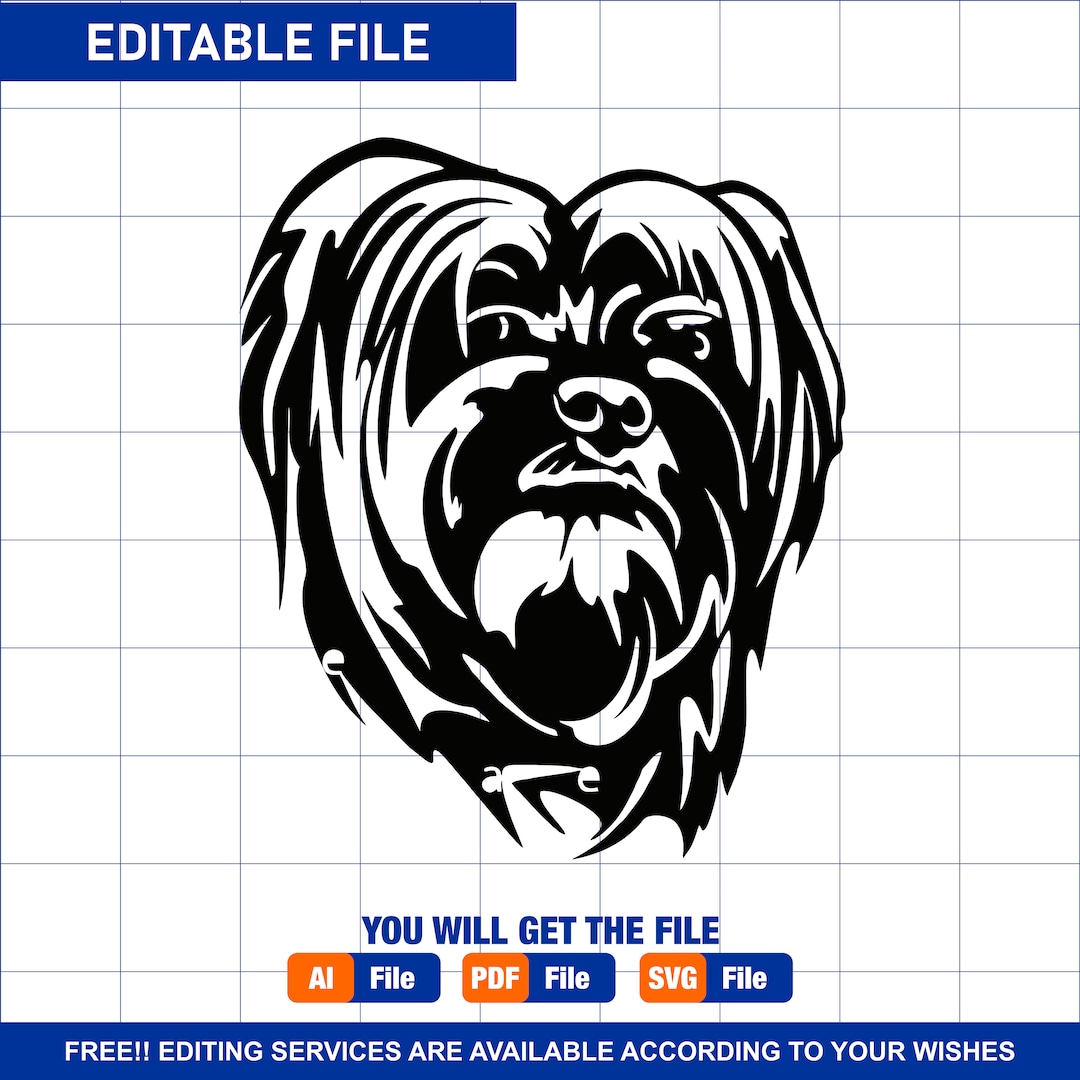 Vector DOG YORKIE POO Face, Ai, Png, Pdf, Eps, Svg, Dxf, Jpg Download ...