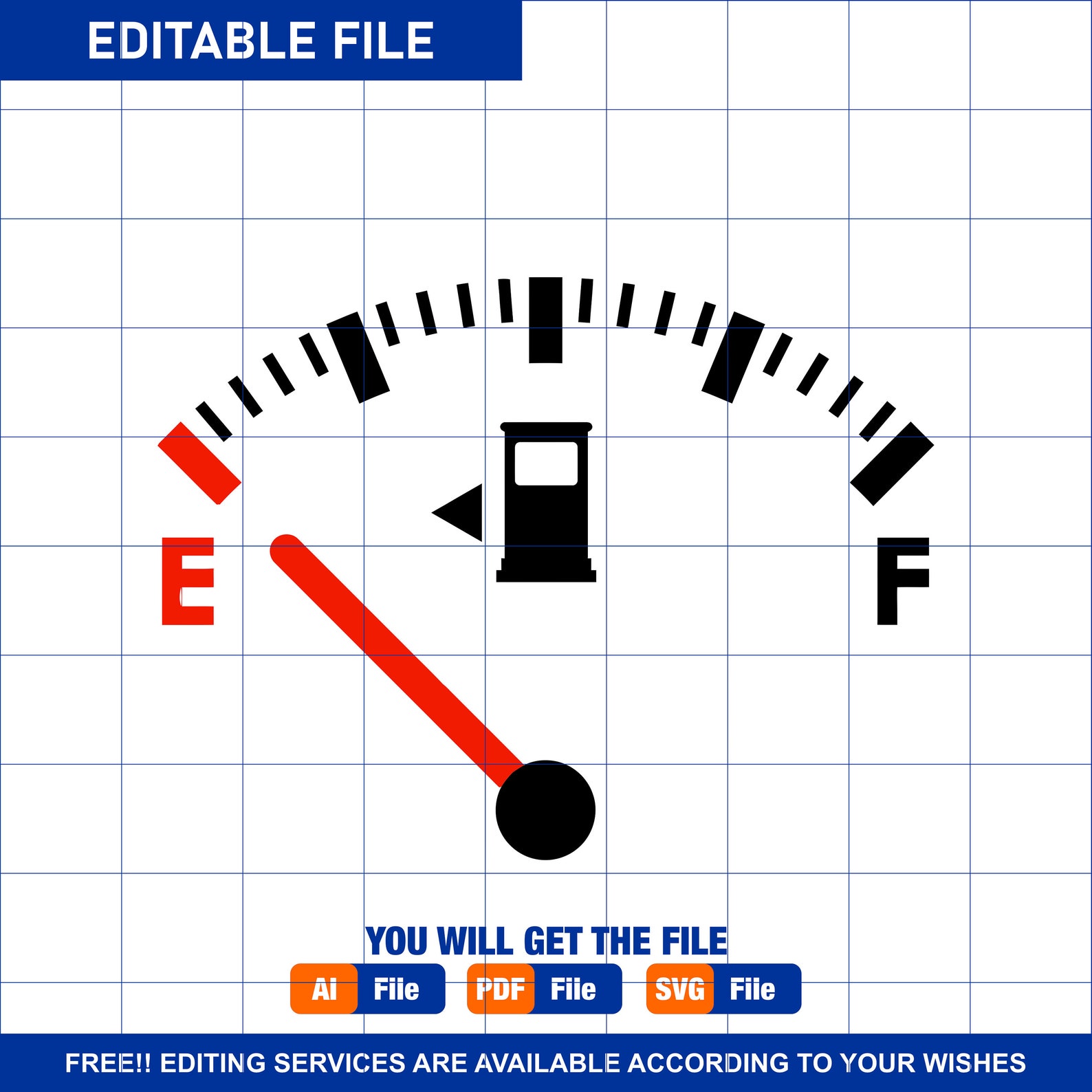 Fuel Gauge SVG Files Gas Gauge Cut Files Car Gauges Vector Files Gas ...