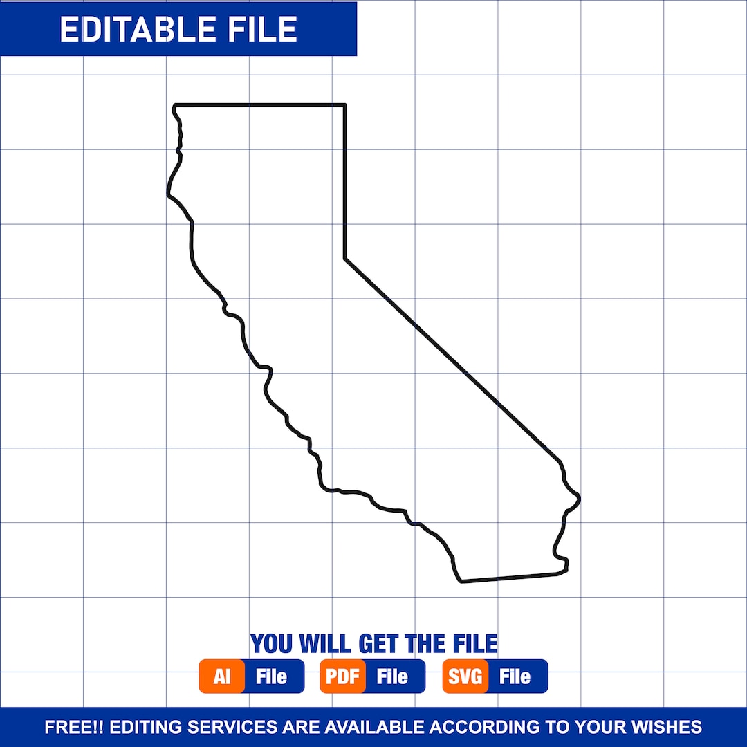 California Outline SVG Files California Cut Files United States of ...