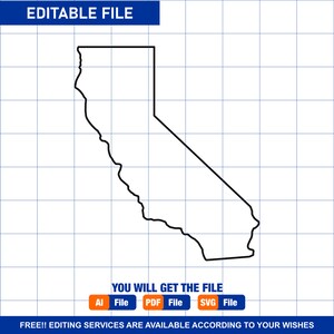 California Outline SVG Files California Cut Files United States of ...